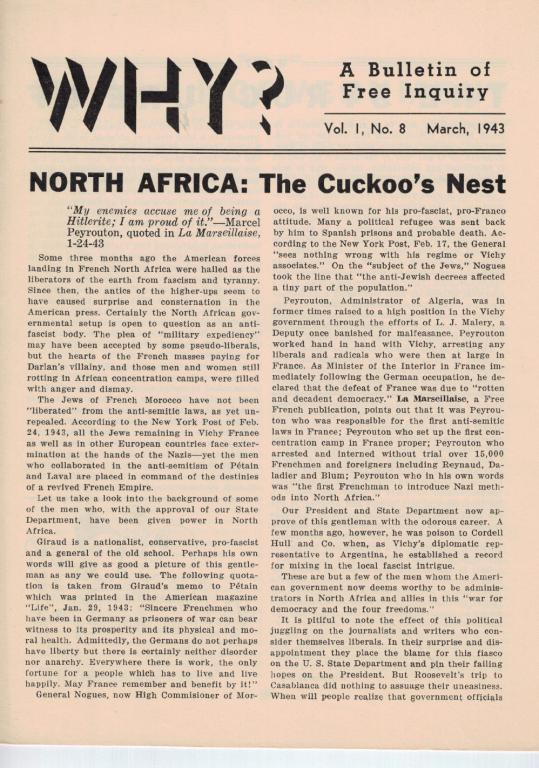 Why? Vol. 1, No. 8 (March 1943) | libcom.org